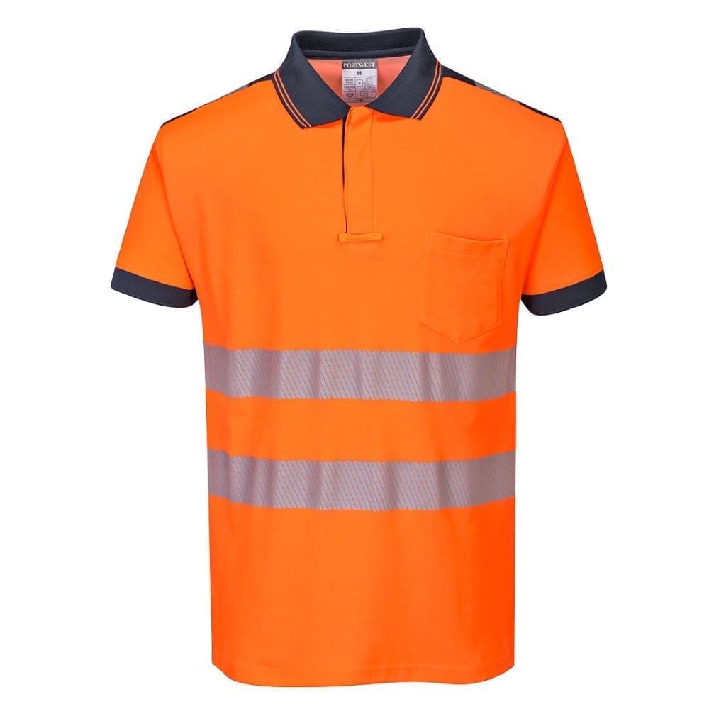 Portwest Hi-Vis Cotton Comfort Short Sleeve Polo Shirt T180 | Image To ...